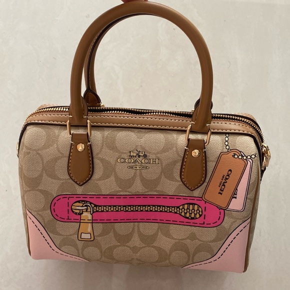 Coach | Bags | Coach Rowan Satchel In Signature Canvas With Trompe ...